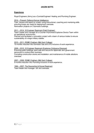 Jason Betts CV H&P | DOCX