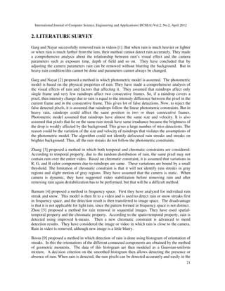 RESTORATION OF VIDEO BY REMOVING RAIN | PDF