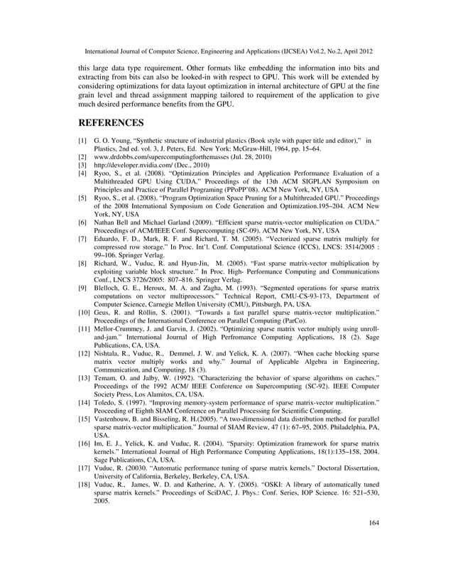 Effective Sparse Matrix Representation For The Gpu Architectures Pdf