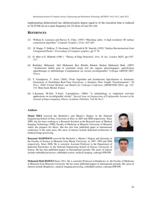 ALGORITHMIC AND ARCHITECTURAL OPTIMIZATION OF A 3D RECONSTRUCTION ...