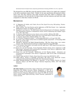 A NOVEL WINDOW FUNCTION YIELDING SUPPRESSED MAINLOBE WIDTH AND MINIMUM ...