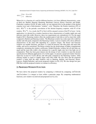 A NOVEL WINDOW FUNCTION YIELDING SUPPRESSED MAINLOBE WIDTH AND MINIMUM ...