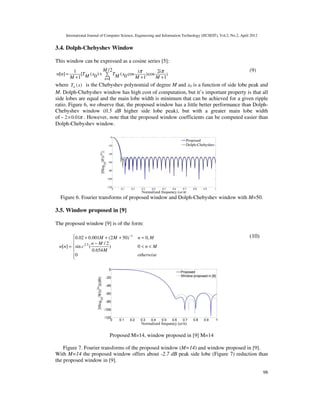 A NOVEL WINDOW FUNCTION YIELDING SUPPRESSED MAINLOBE WIDTH AND MINIMUM ...