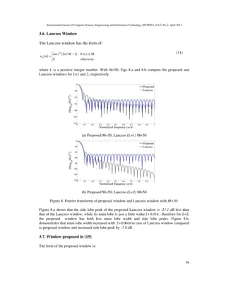 A NOVEL WINDOW FUNCTION YIELDING SUPPRESSED MAINLOBE WIDTH AND MINIMUM ...
