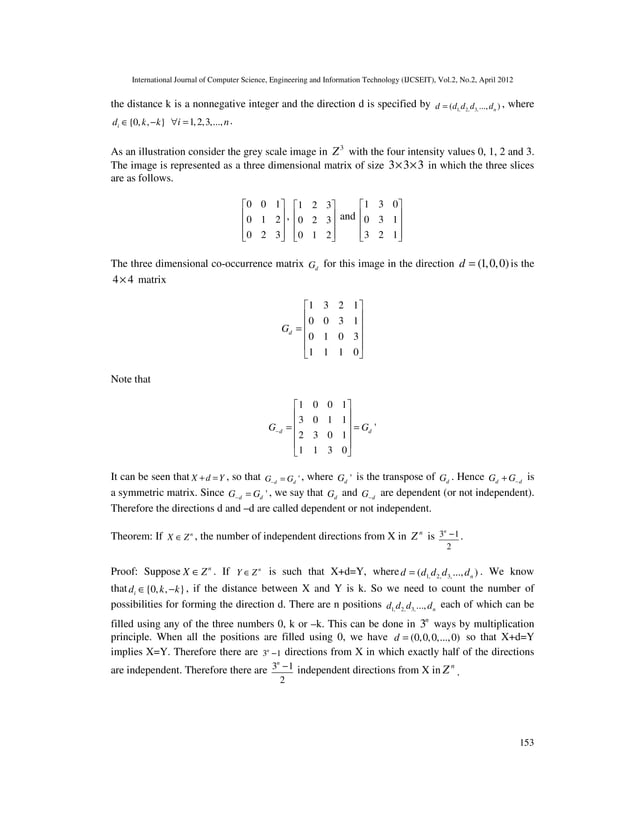 GREY LEVEL CO-OCCURRENCE MATRICES: GENERALISATION AND SOME NEW FEATURES | PDF | 3-D Graphics ...