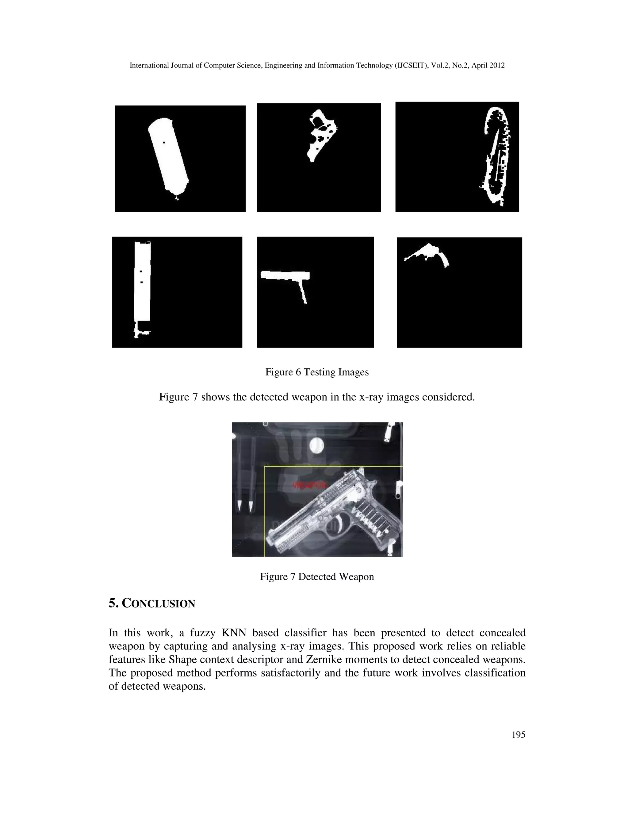 DETECTION OF CONCEALED WEAPONS IN X-RAY IMAGES USING FUZZY K-NN | PDF