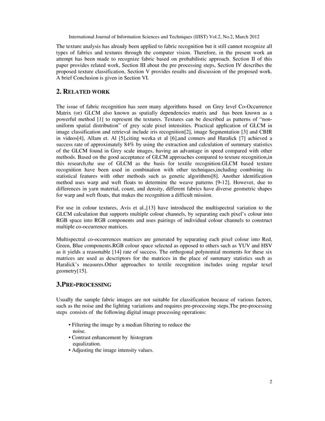 BAYESIAN CLASSIFICATION OF FABRICS USING BINARY CO-OCCURRENCE MATRIX | PDF