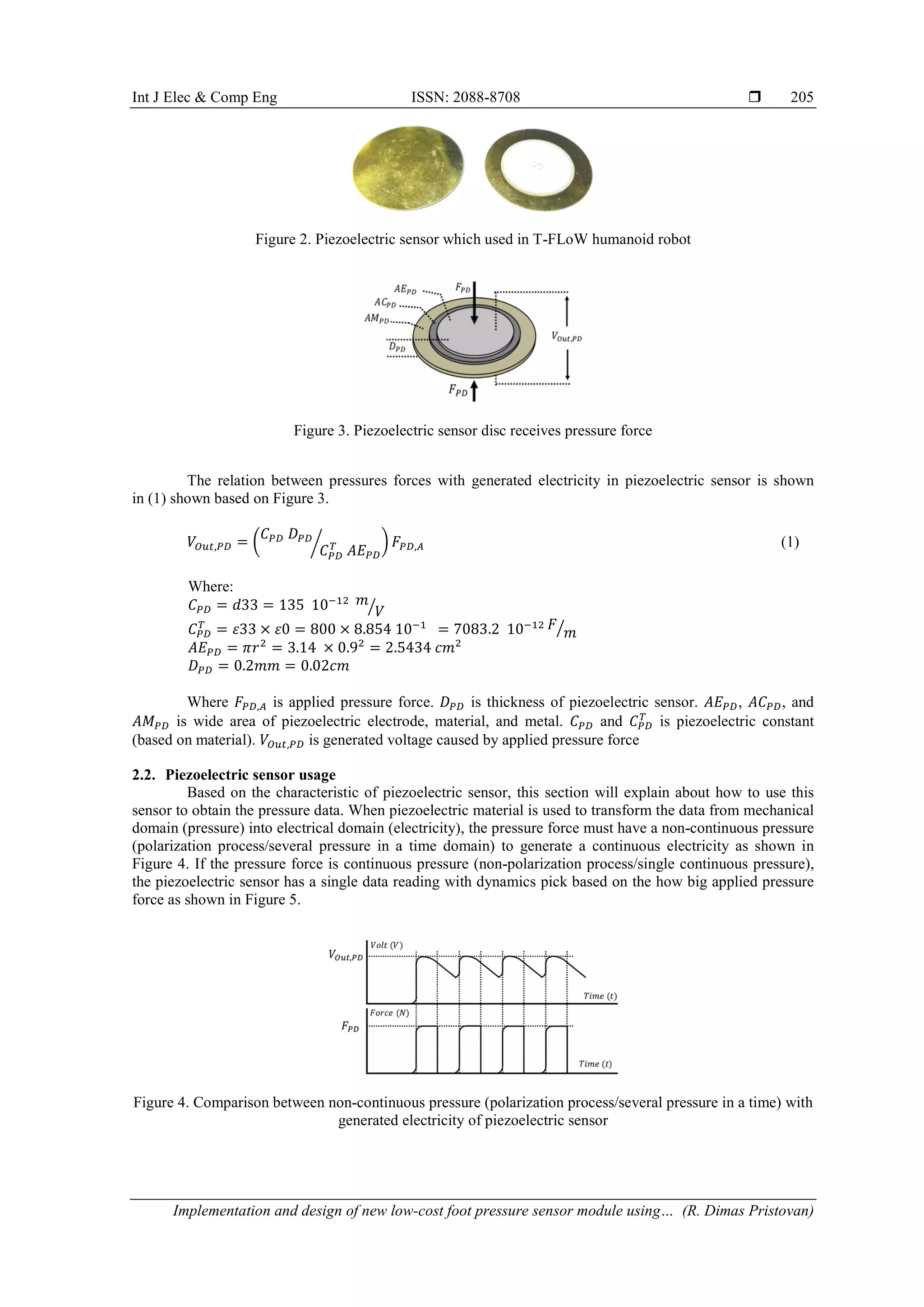 Implementation And Design Of New Low Cost Foot Pressure Sensor Module Using Piezoelectric Sensor