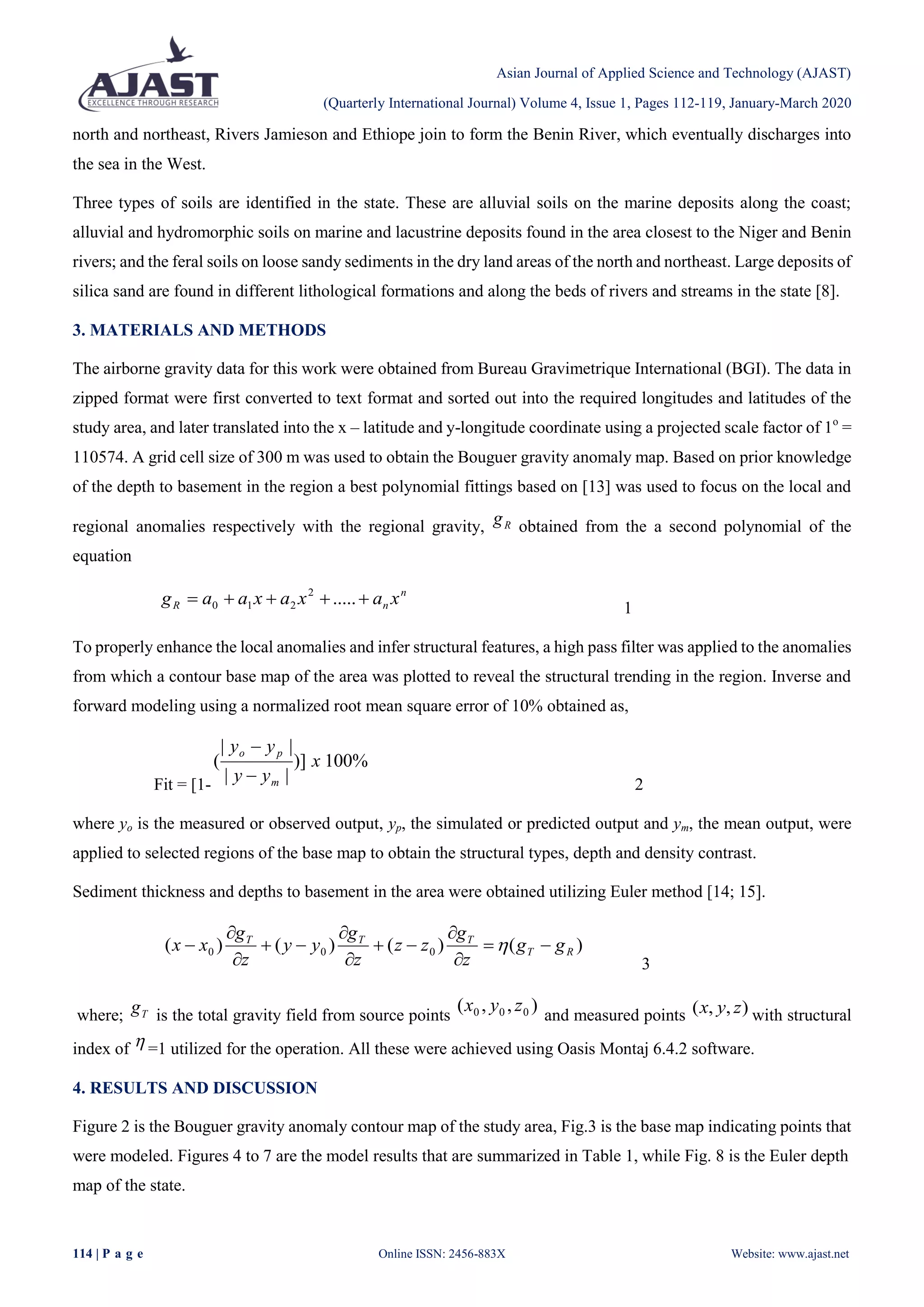Structural Trends from Airborne Gravity Data of Delta State, Nigeria | PDF