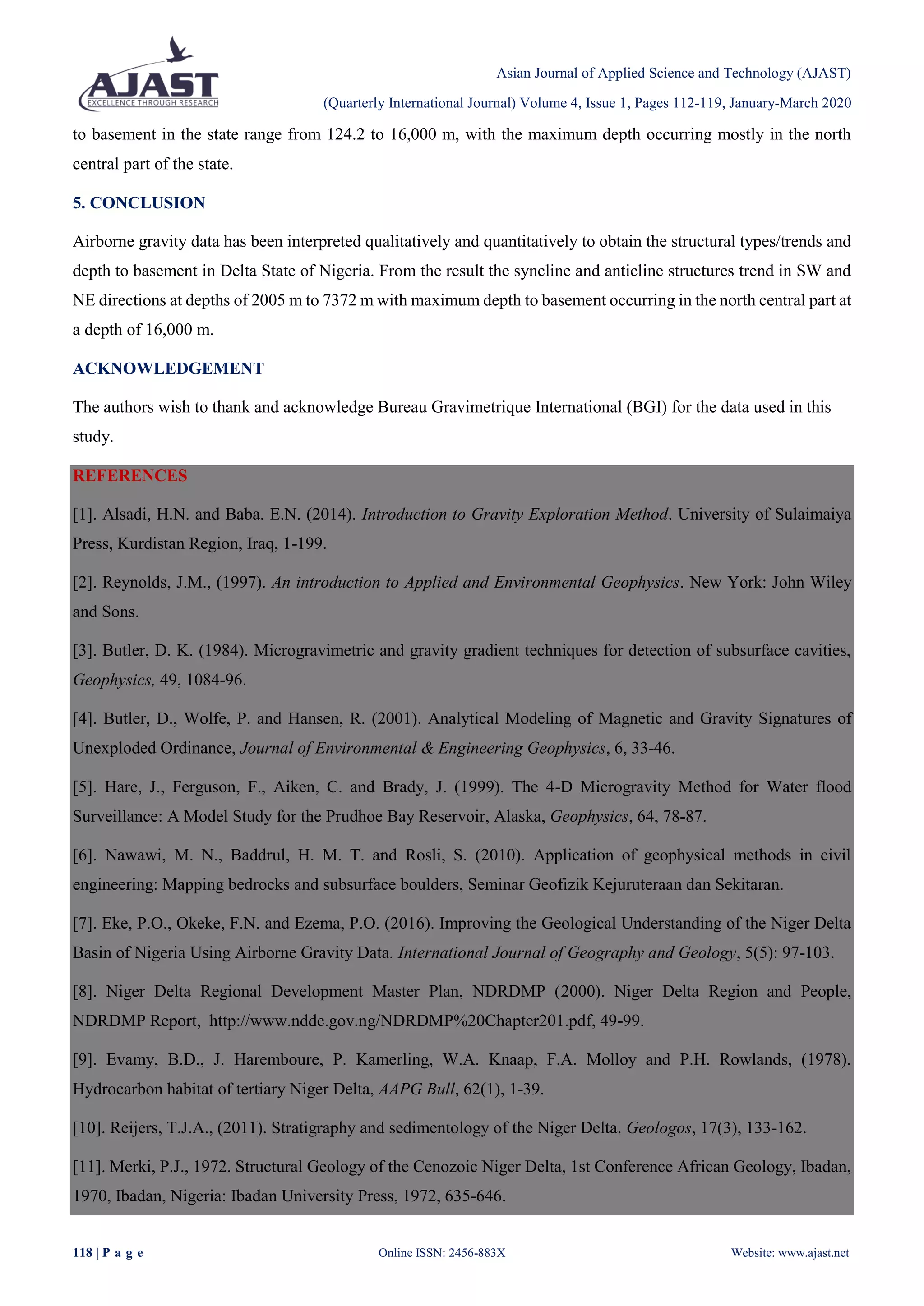 Structural Trends from Airborne Gravity Data of Delta State, Nigeria | PDF