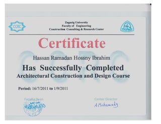 Architectural Construction And Design Course Certificate | PDF