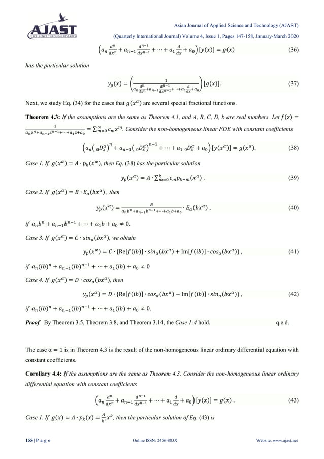 Fractional Derivatives of Some Fractional Functions and Their ...