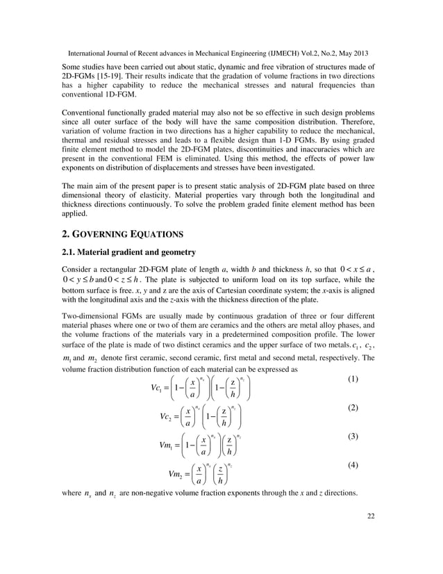 Three Dimensional Static Analysis Of Two Dimensional Functionally