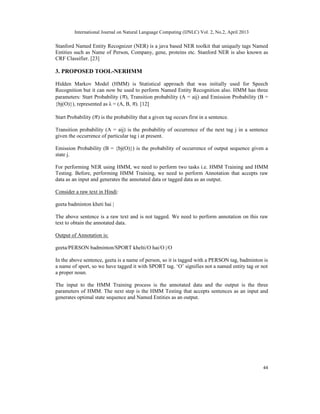 NERHMM: A Tool for Named Entity Recognition Based on Hidden Markov Model | PDF