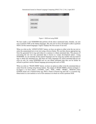 NERHMM: A Tool for Named Entity Recognition Based on Hidden Markov Model | PDF