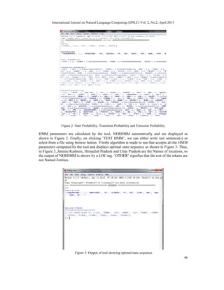 NERHMM: A Tool for Named Entity Recognition Based on Hidden Markov Model | PDF