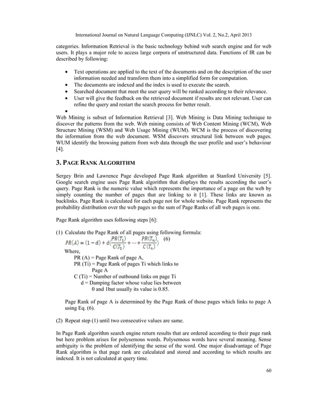 Enhanced Retrieval Of Web Pages Using Improved Page Rank Algorithm Pdf