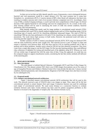 Classification of pneumonia from X-ray images using siamese convolutional network | PDF