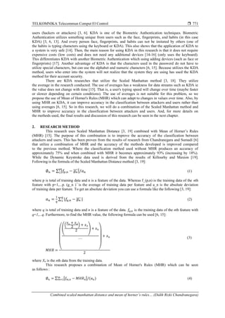 Combined scaled manhattan distance and mean of horner’s rules for keystroke dynamic ...