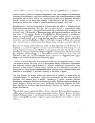 Protein Sequence Classification In Data Mining - A Study | PDF