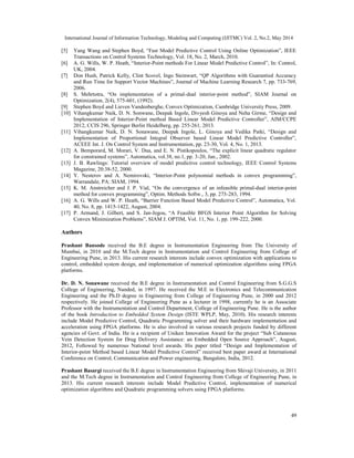 Application of a merit function based interior point method to linear model predictive control | PDF