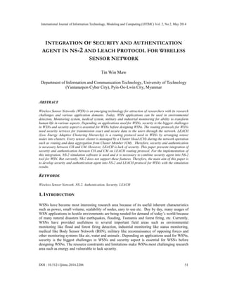 Integration of security and authentication agent in ns-2 and leach protocol for wireless sensor ...