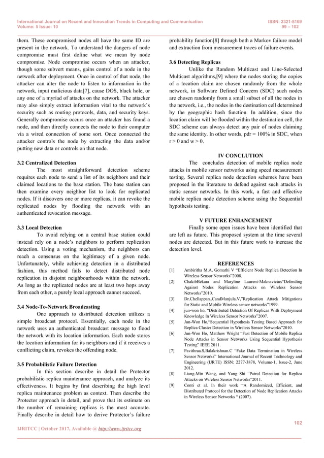 Clone Node Detection in Wireless Sensor Networks | PDF | Internet of Things | Internet