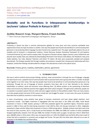 Modality and its Functions in Interpersonal Relationships in Lecturers ...