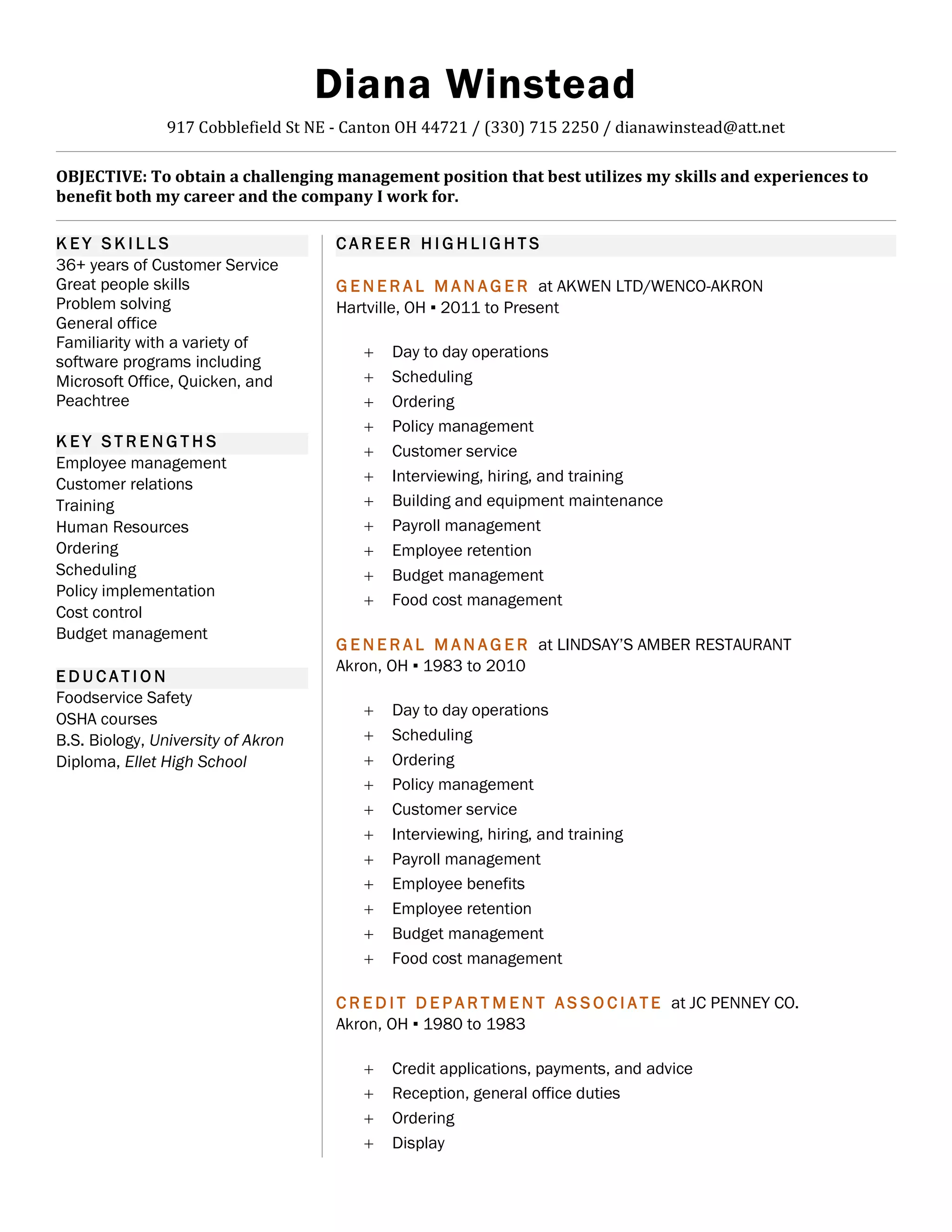 Diana Resume Ed 4 | PDF