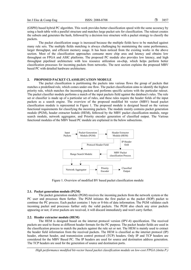 High Performance Modified Bit Vector Based Packet Classification Module