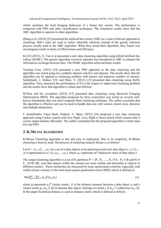 Hybrid Data Clustering Approach Using K-Means and Flower Pollination Algorithm | PDF