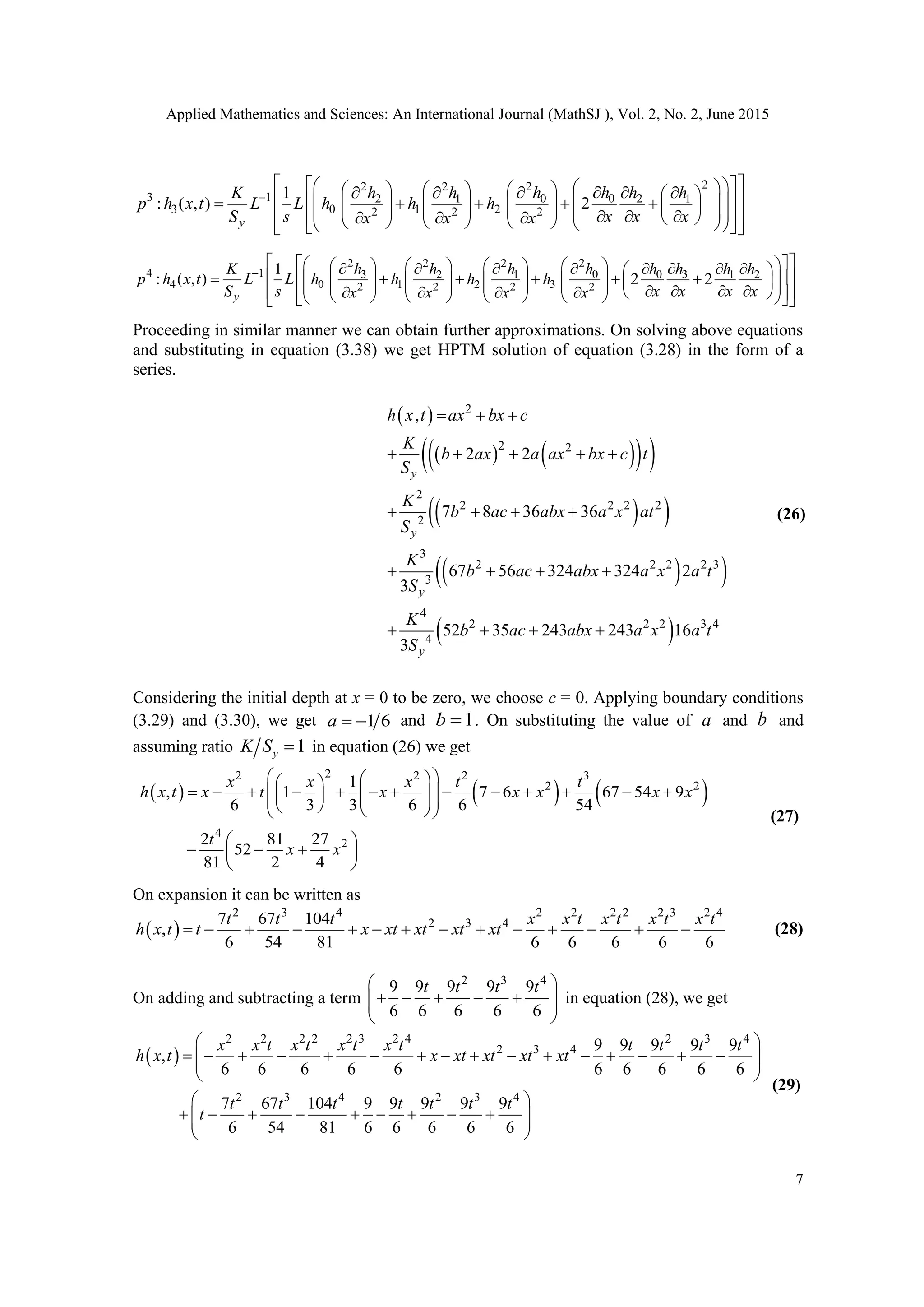Approximate Analytical Solution Of Non Linear Boussinesq Equation For The Unsteady Ground Water