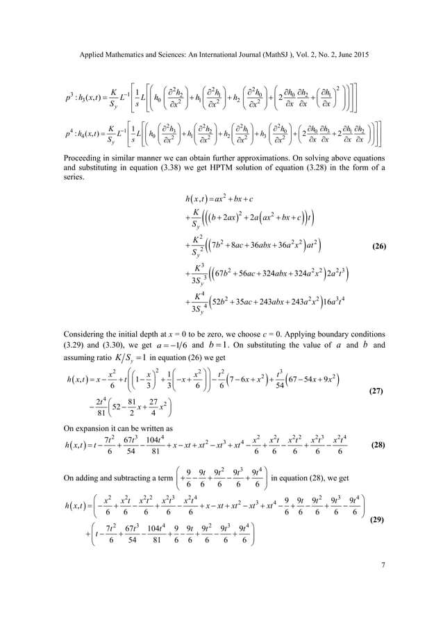 APPROXIMATE ANALYTICAL SOLUTION OF NON-LINEAR BOUSSINESQ EQUATION FOR THE UNSTEADY GROUND WATER ...