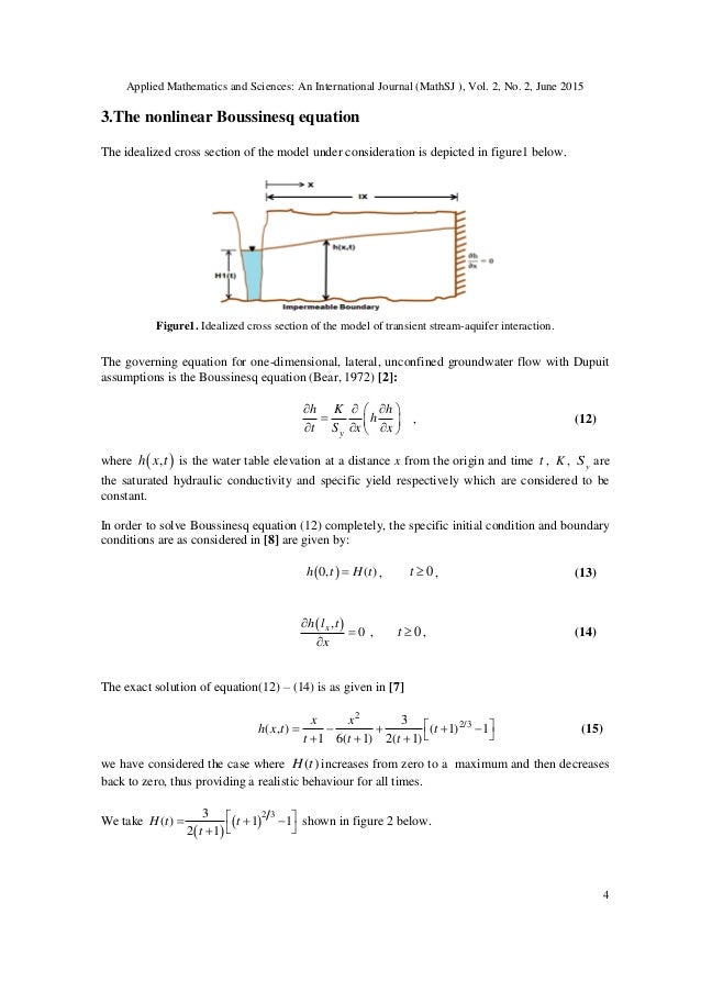 Approximate Analytical Solution Of Non Linear Boussinesq Equation For…