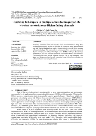Enabling full-duplex in multiple access technique for 5G wireless networks over Rician fading ...