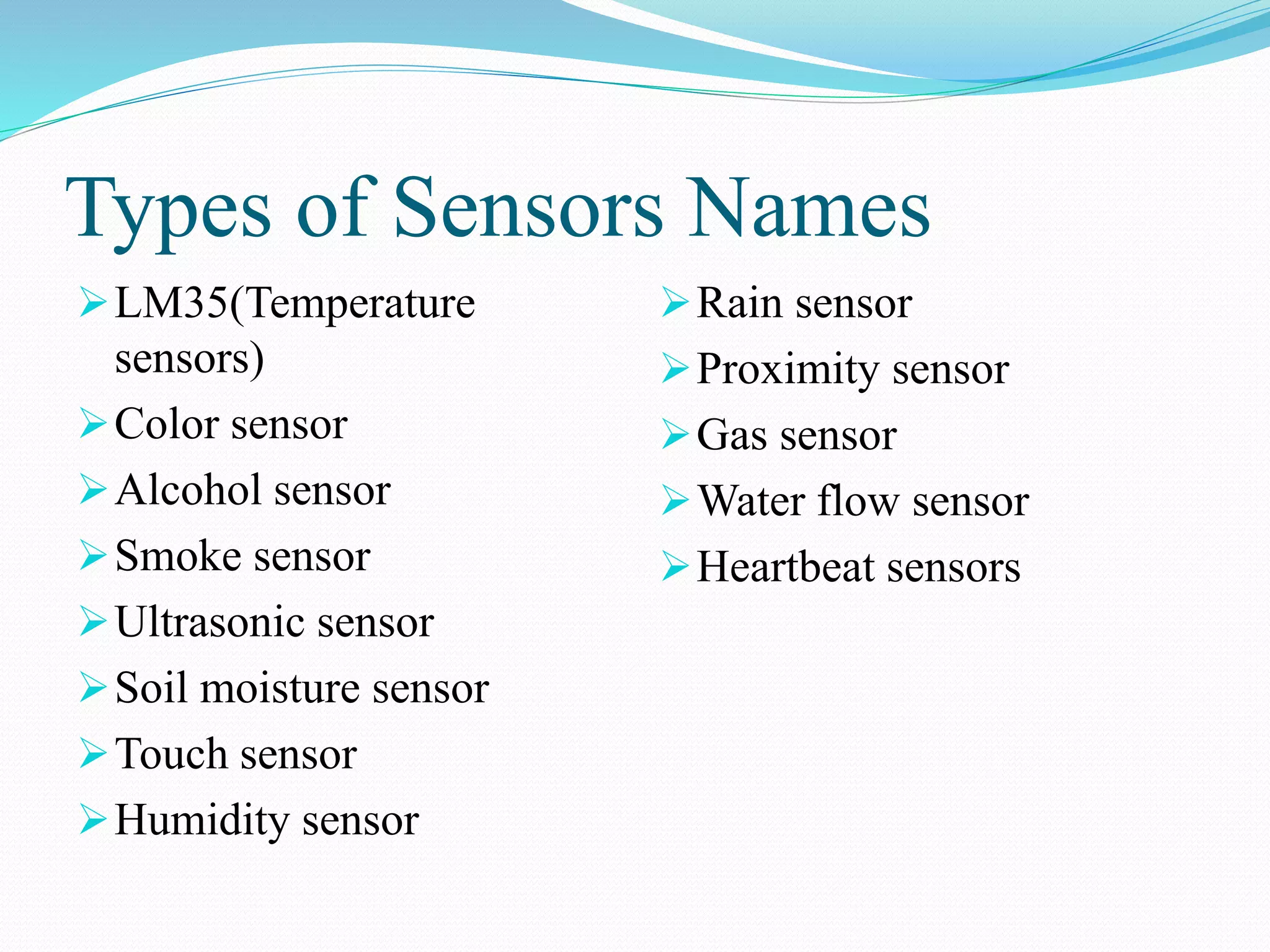 All Types of sensor in power point presentation | PPTX