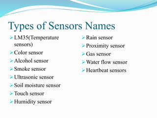 All Types of sensor in power point presentation | PPTX
