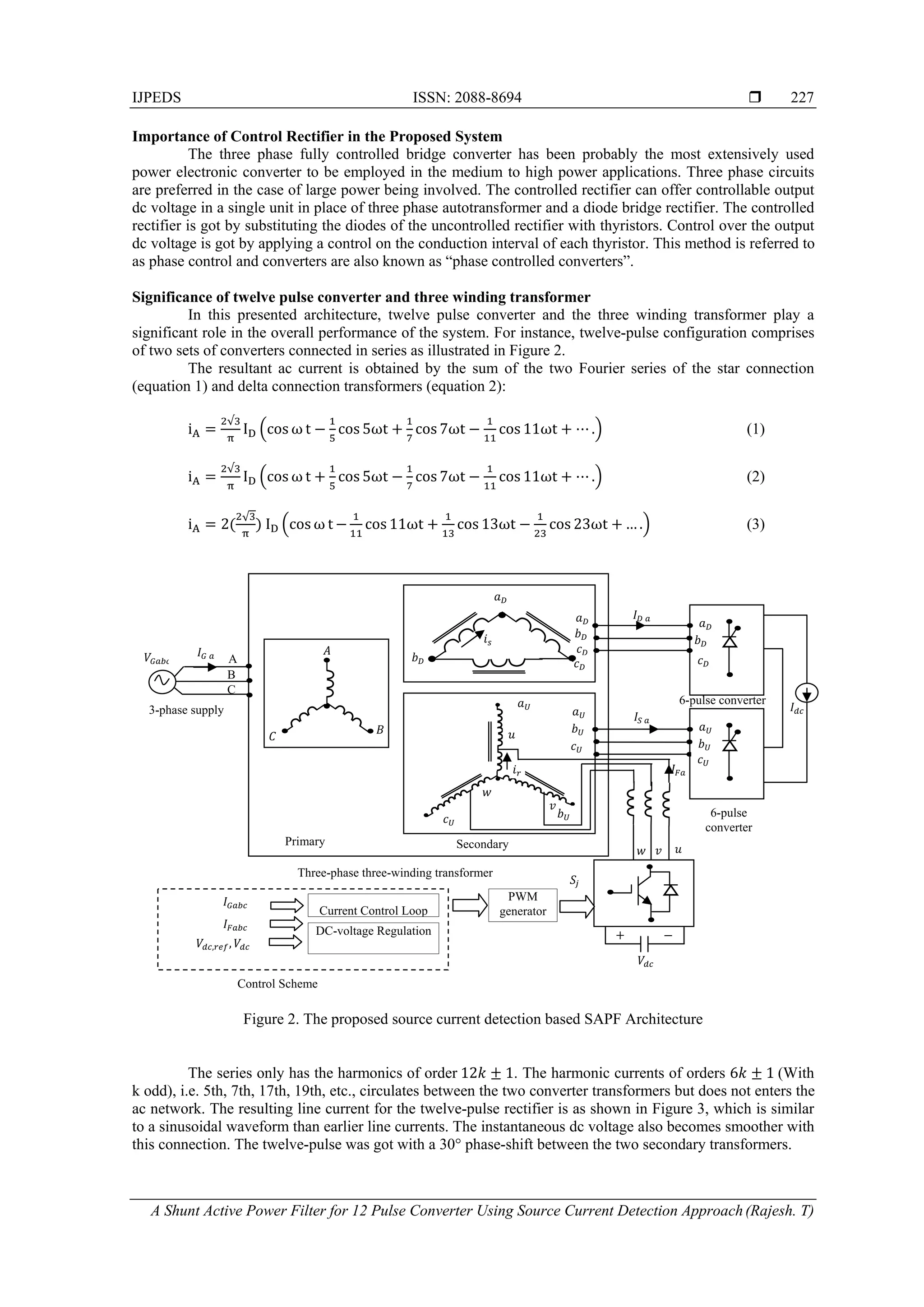 A Shunt Active Power Filter For 12 Pulse Converter Using Source Current Detection Approach Pdf 