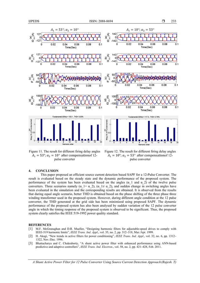A Shunt Active Power Filter for 12 Pulse Converter Using Source Current Detection Approach | PDF