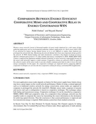 COMPARISON BETWEEN ENERGY EFFICIENT COOPERATIVE MIMO AND COOPERATIVE RELAY IN ENERGY CONSTRAINED ...