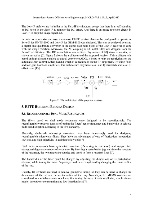 A Reconfigurable Low If Zero If Receiver Architecture For Multi