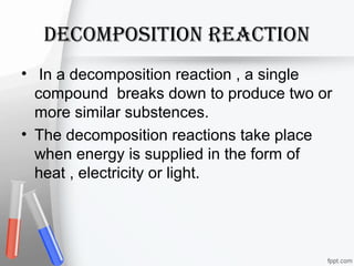 CHEMICAL REACTIONS AND EQUATIONS | PPT