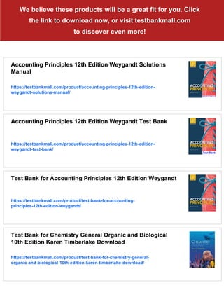 Solution Manual for Accounting Principles 12th Edition Weygandt | PDF