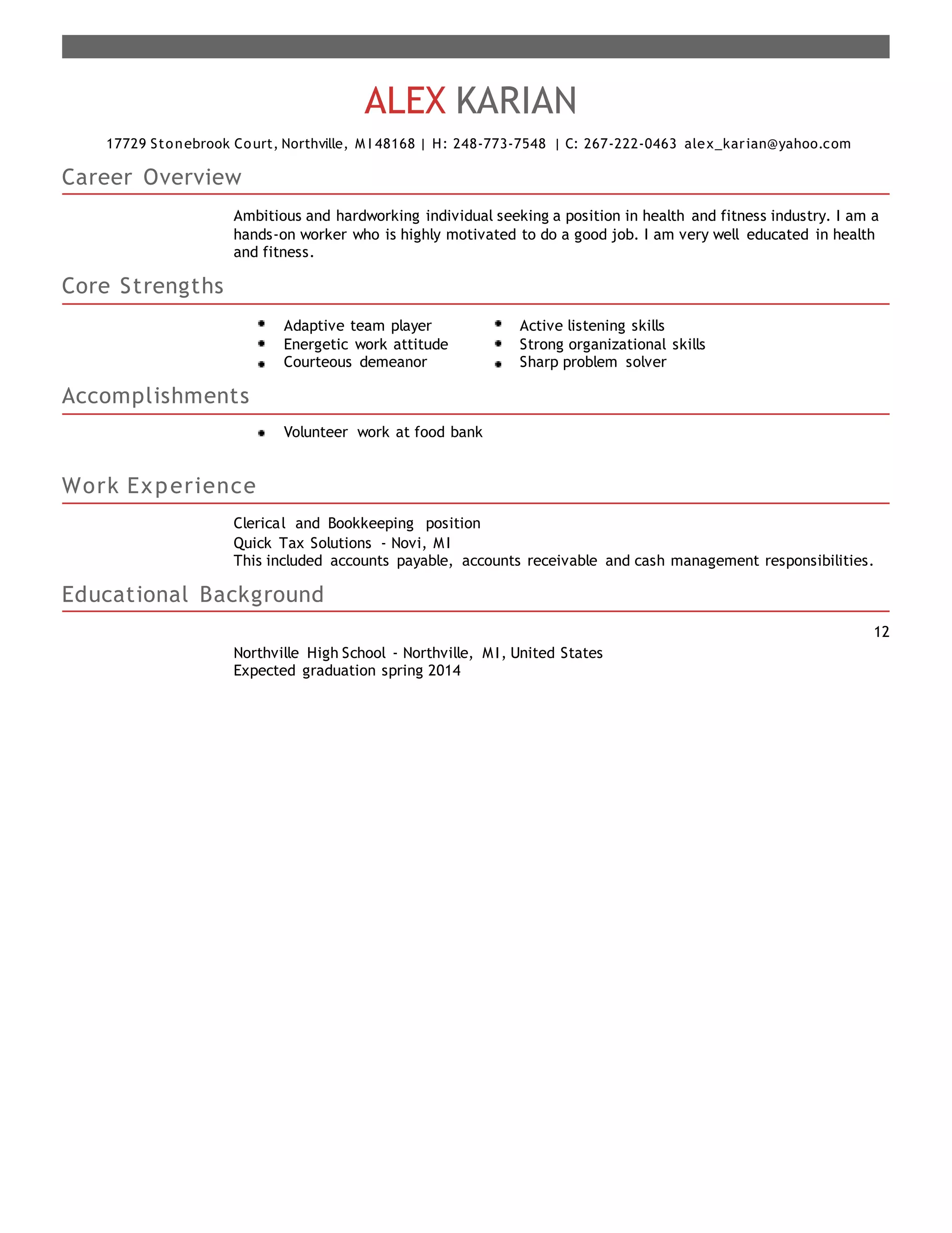 Alex Karian Resume | DOCX