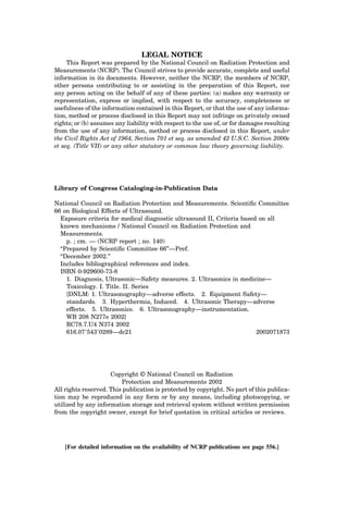 Exposure Criteria For Medical Diagnostic Ultrasound Ii Criteria Based ...