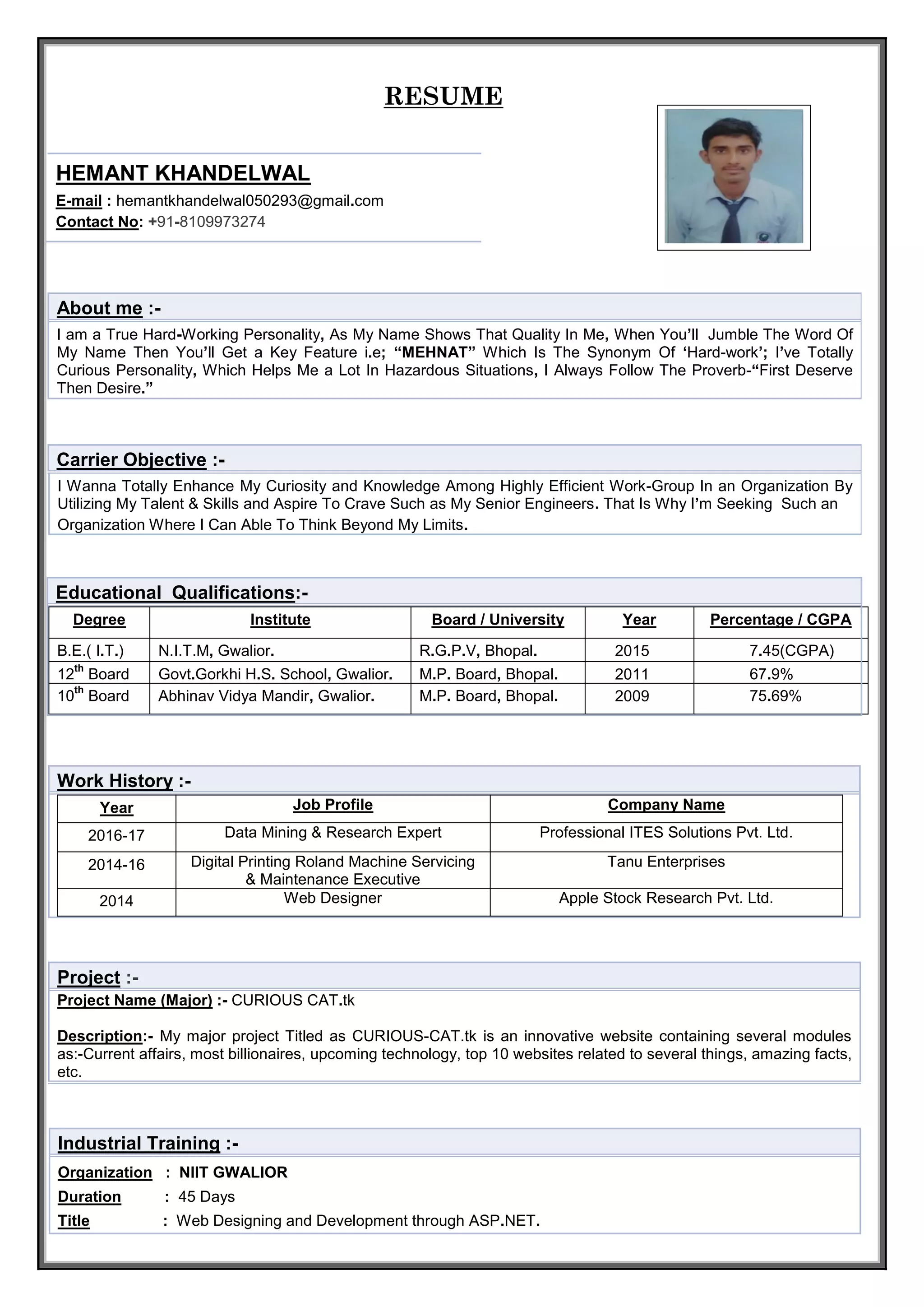 hemant resume 2 | PDF