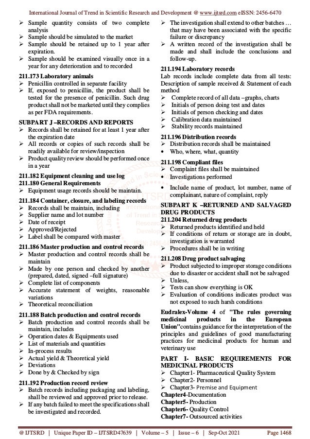 Good Manufacturing Practice GMP Guidelines Eudralex Volume 4 | PDF