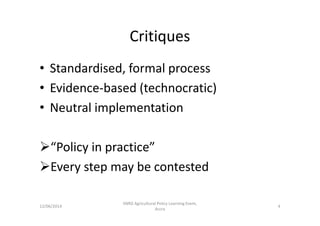 Colin Poulton: Political economy: the policy process | PPT