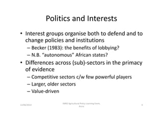 Colin Poulton: Political economy: the policy process | PDF