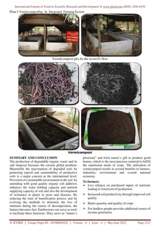 Production of Vermicompost from Domestic Waste with Cow Dung by using Perionyx Excavatus | PDF